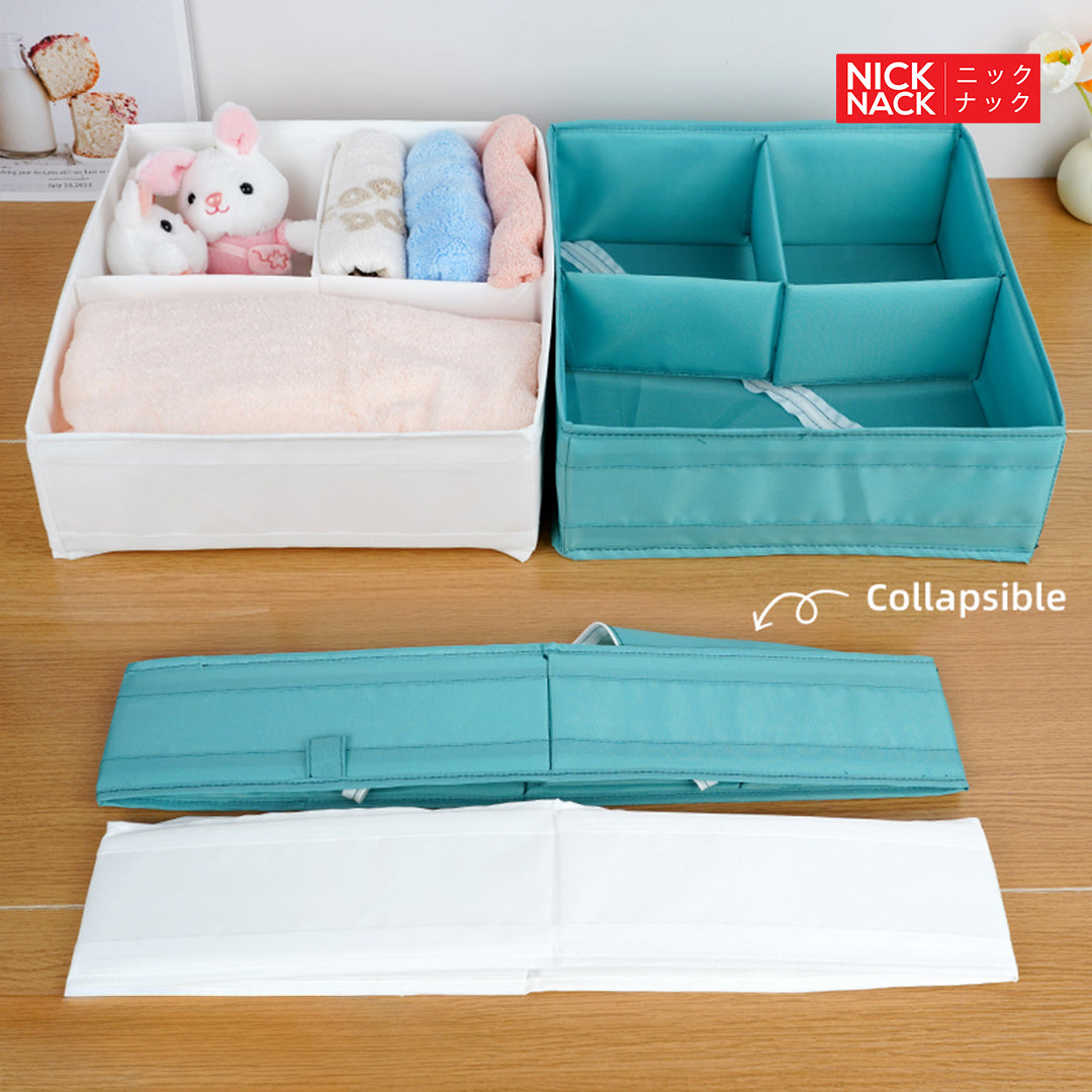 3-Compartment Basic Collapsible Fabric Storage Bin – NICKNACK-SL