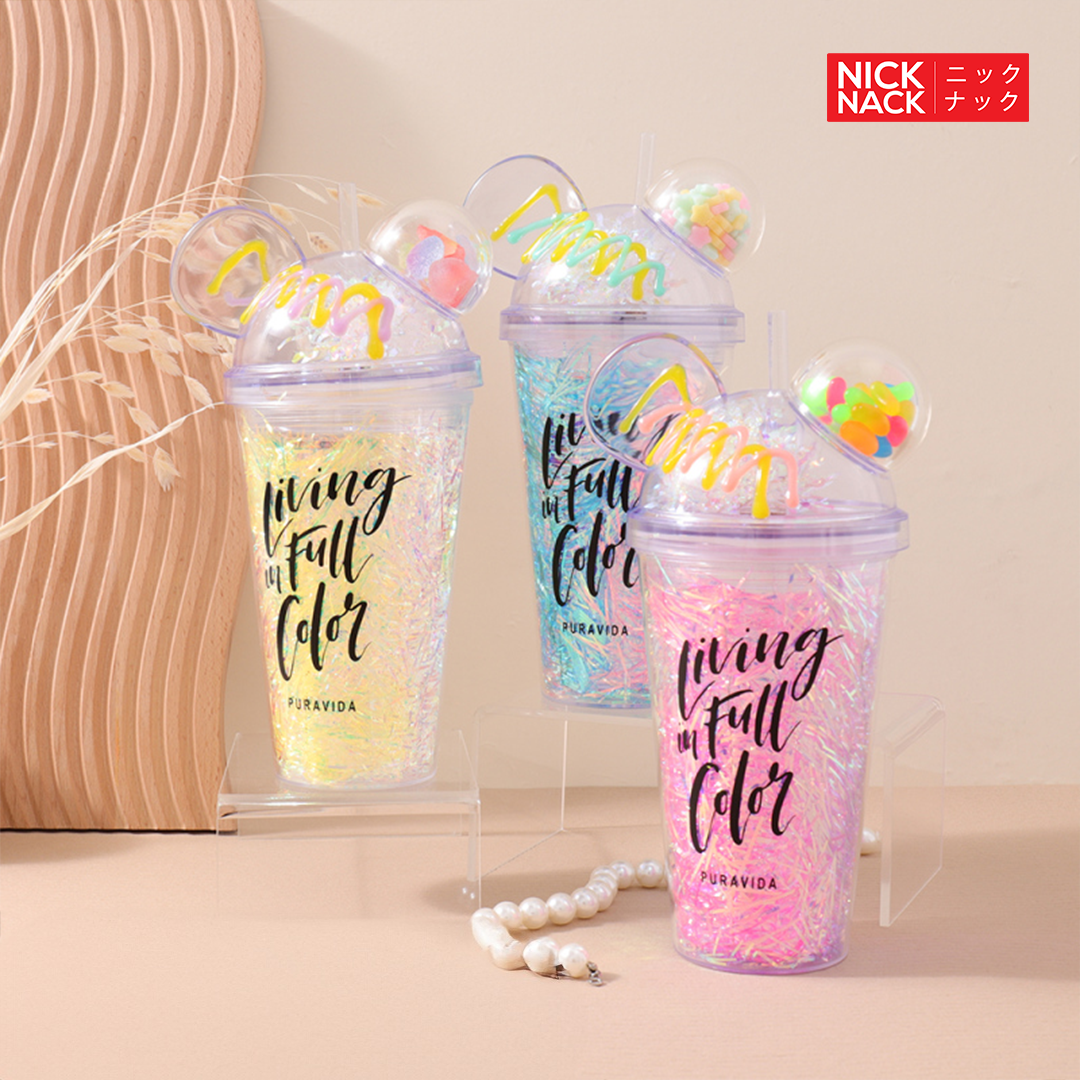 480mL/16.23fl.oz. Mouse Ears Golden Decors Plastic Cup – NICKNACK-SL