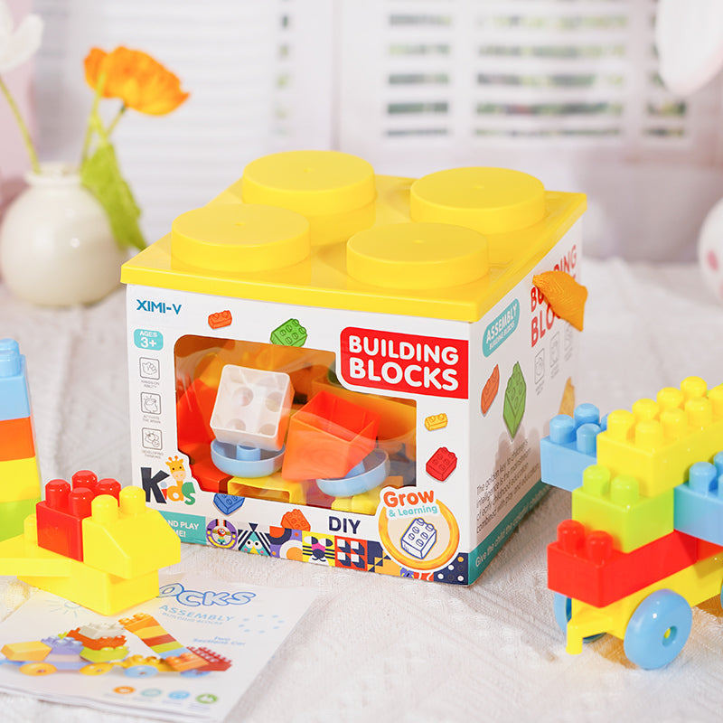 Large Building Blocks 45 Pieces with Storage Box (Yellow) – NICKNACK-SL