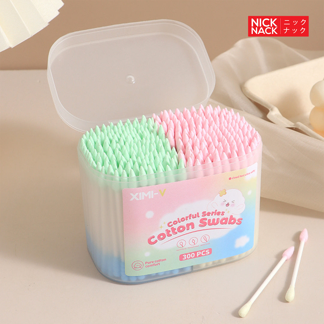 Colorful Cotton Series Cloud Sense Four-color Cotton Swabs Set 300 PCS ...