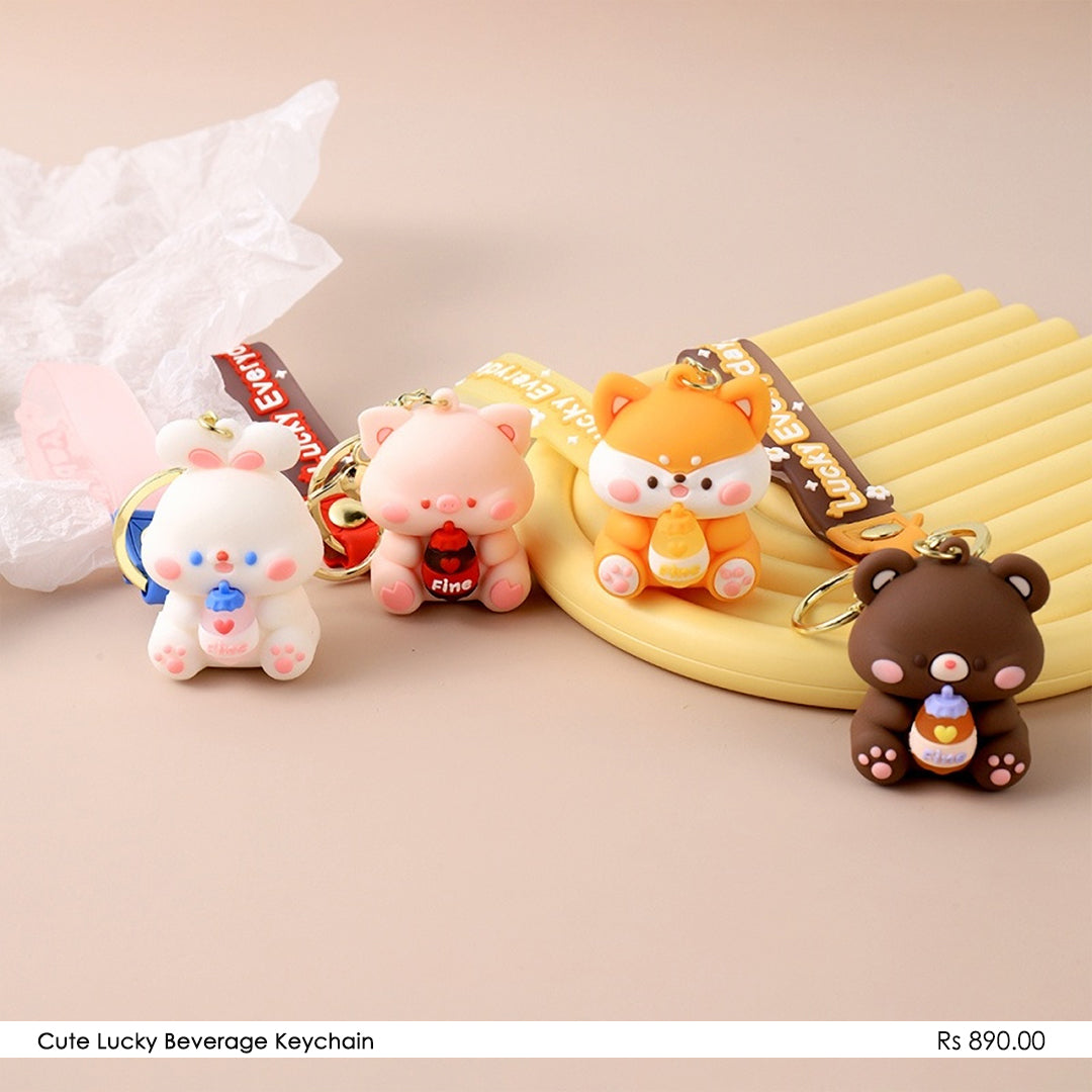Cute Lucky Beverage Keychain – NICKNACK-SL