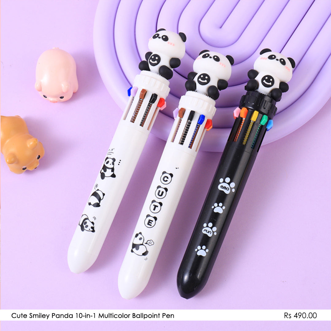 Cute Smiley Panda 10-in-1 Multicolor Ballpoint Pen 0.7mm – NICKNACK-SL