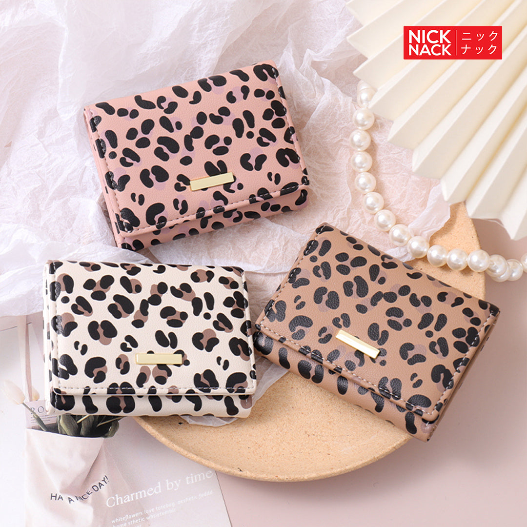 Gentle Leopard Print Gold Label Trifold Women's Purse – NICKNACK-SL