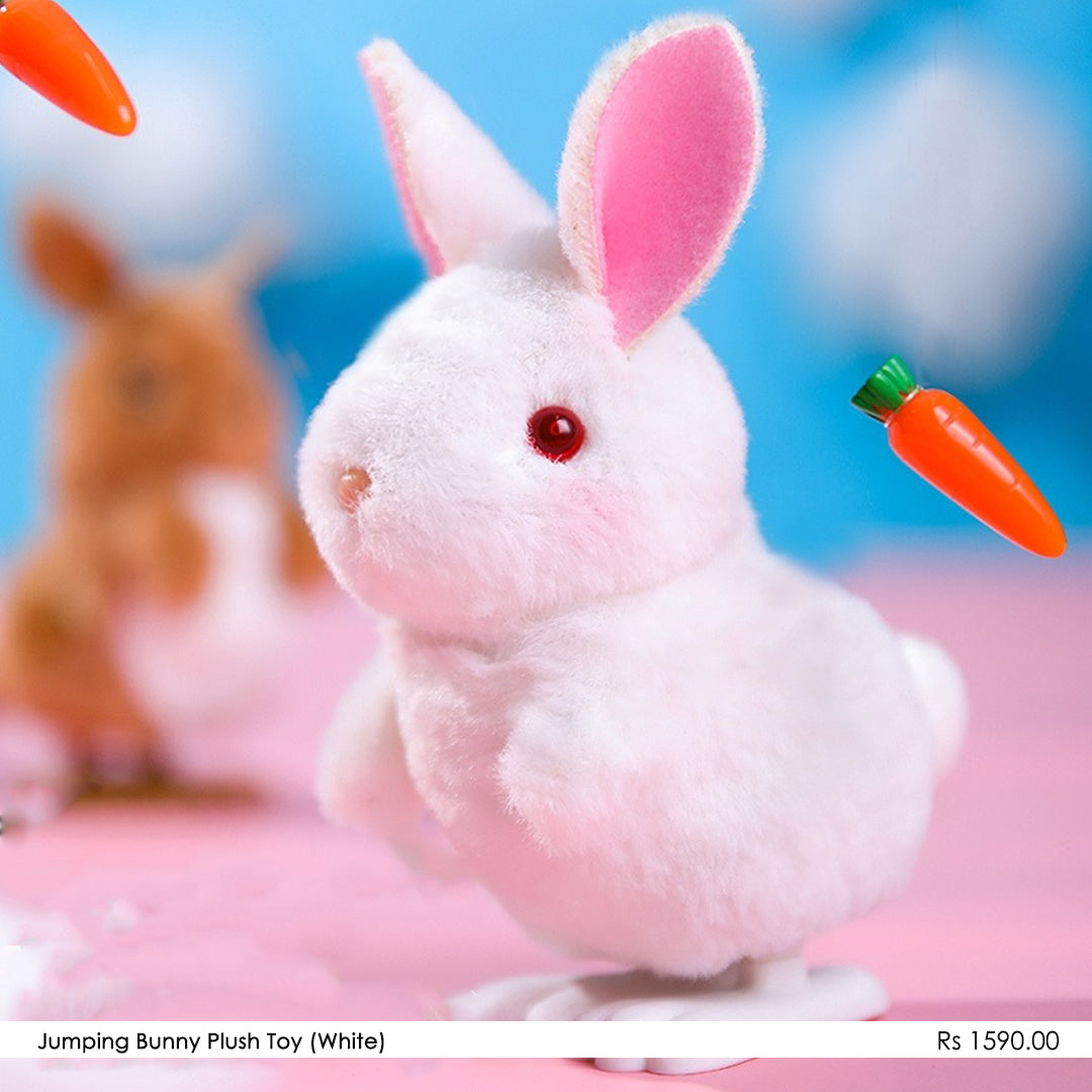 Jumping Bunny Plush Toy (White) – NICKNACK-SL