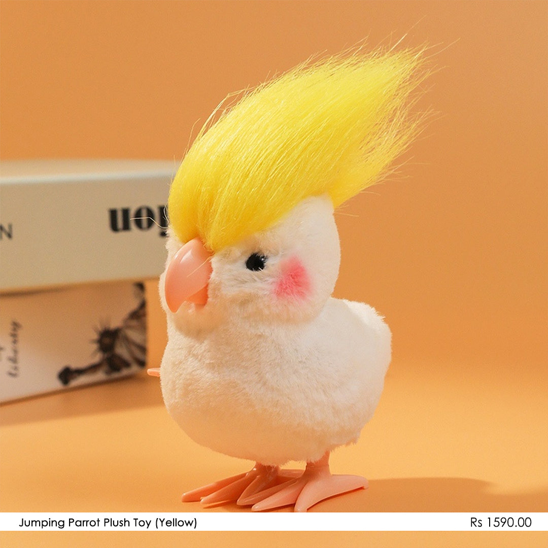 Jumping Parrot Plush Toy (Yellow) – NICKNACK-SL