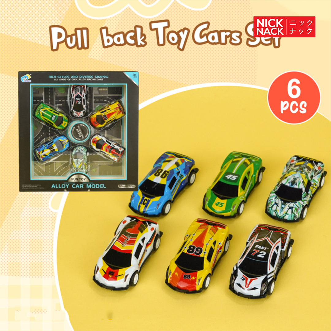 Metal Pull-back Toy Cars Set 6 PCS (Colorful) – NICKNACK-SL