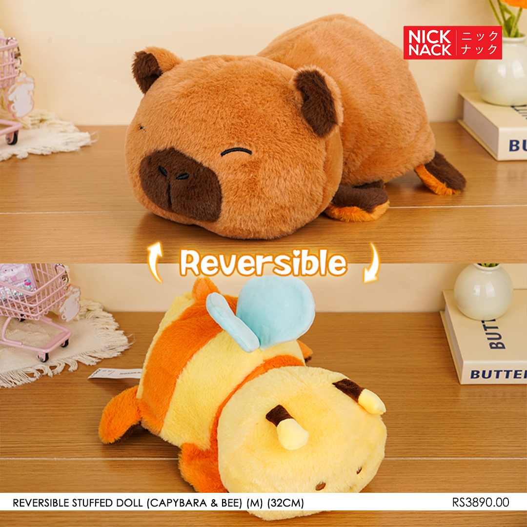 Reversible Stuffed Doll (Capybara & Bee) (M) (32CM) – NICKNACK-SL