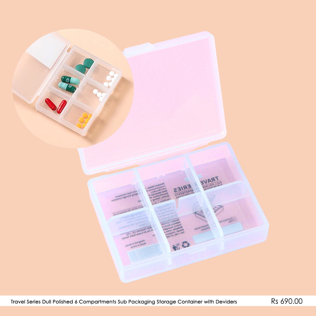 Travel Series Dull Polished 6 Compartments Sub Packaging Storage Conta ...
